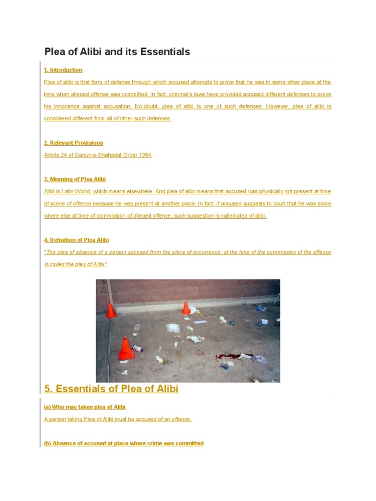 Plea of Alibi and Its Essentials | PDF | Burden Of Proof (Law) | Plea