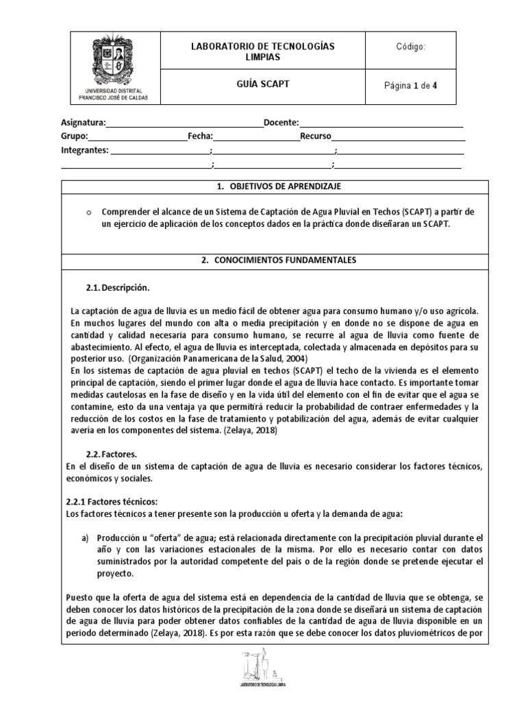 Guía SCAPT | PDF | Agua | Lluvia