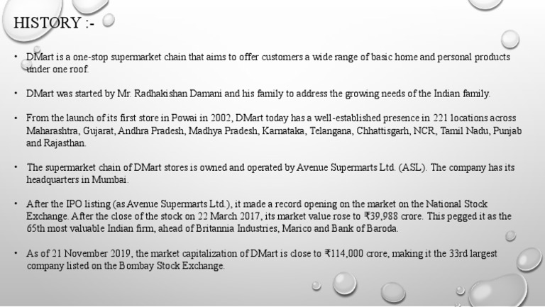 History of Dmart | PDF