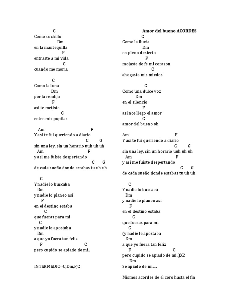 Amor Del Bueno ACORDES | PDF