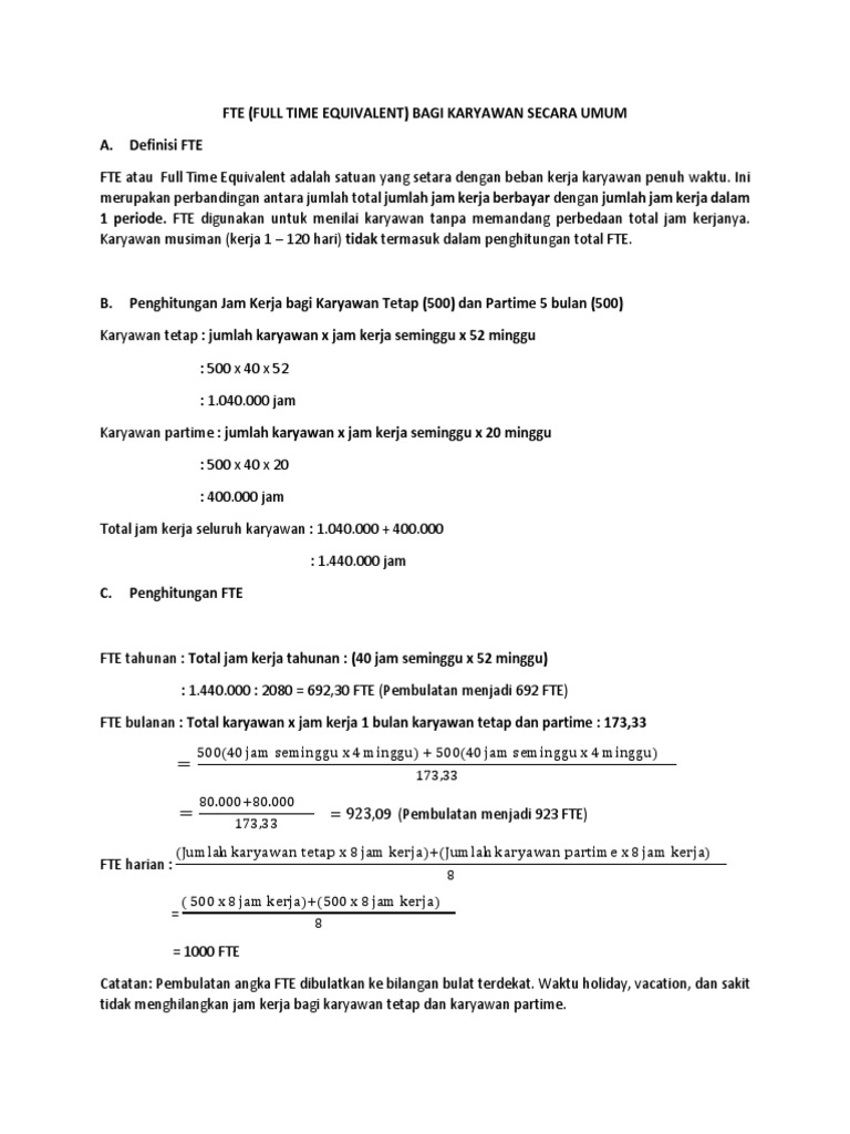 FTE Dan Contoh Kasus | PDF