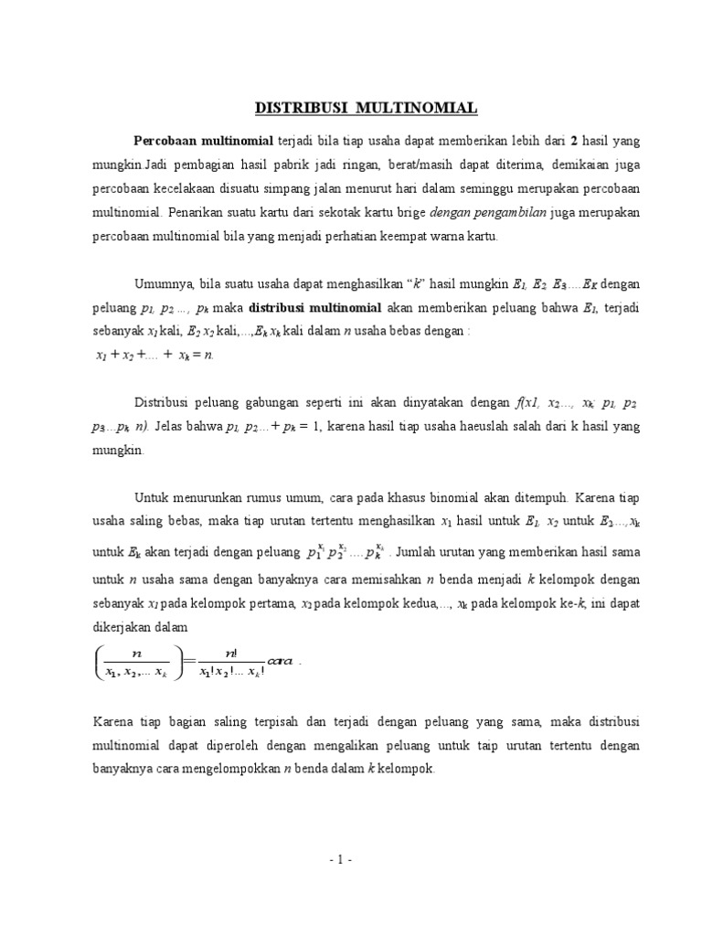 Distribusi Multinomial | PDF
