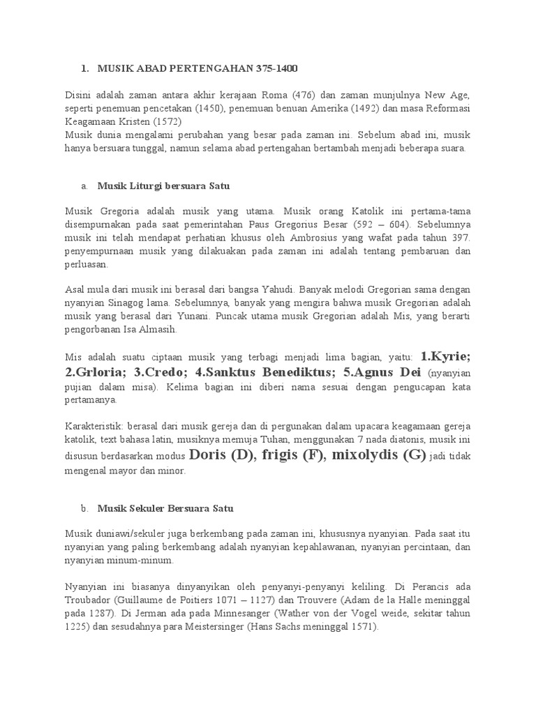 Materi Sejarah Musik1 | PDF | Seni