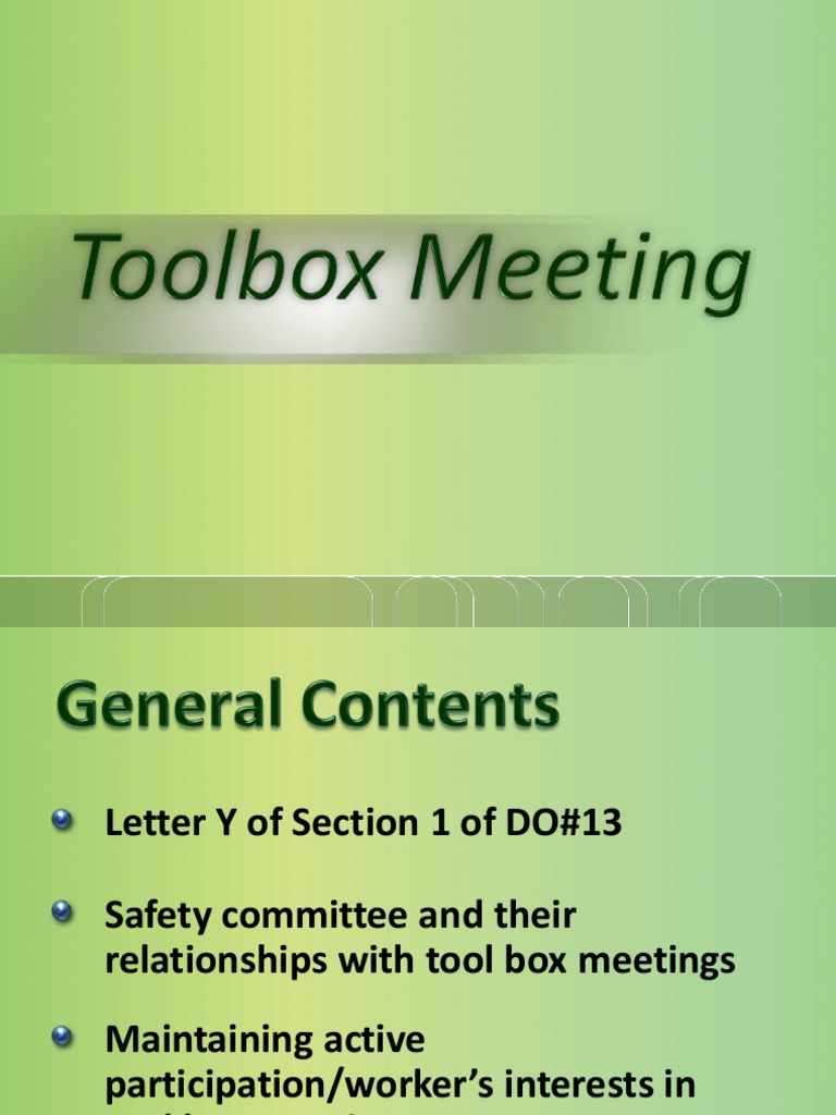 Tool Box Meeting | PDF