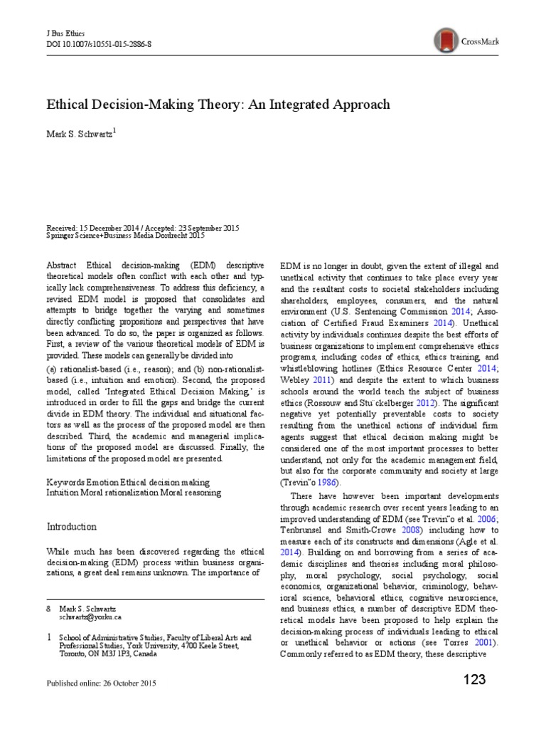Integrated Ethical Decision-Making Model | PDF | Morality | Emotions