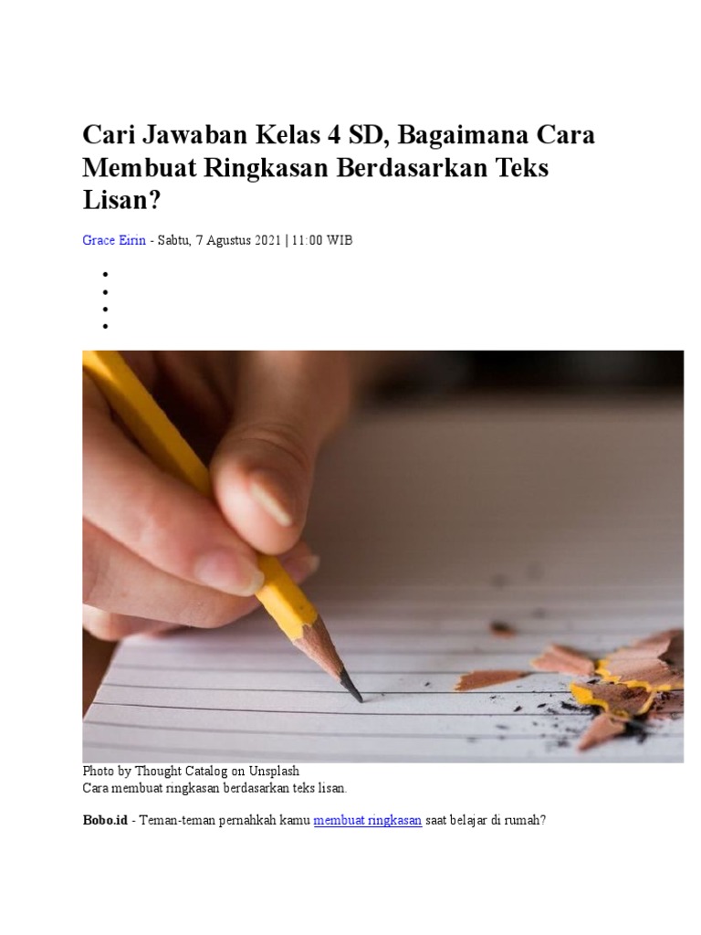 Cara Membuat Ringkasan Berdasarkan Teks | PDF