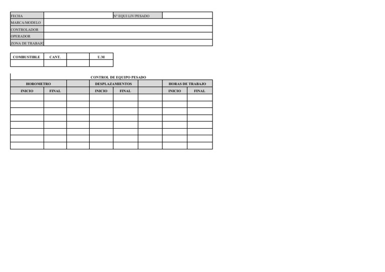 Formato Control de Maquinaria | PDF