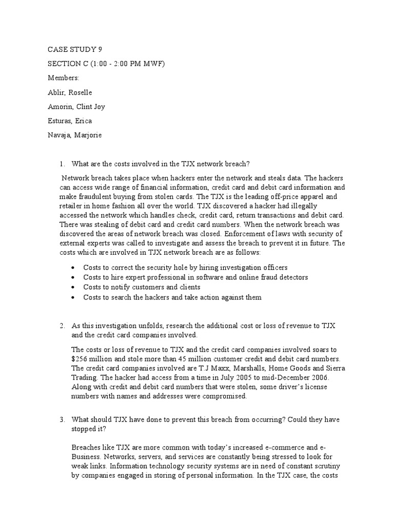 Case Study 10 | PDF | Credit Card | Information Technology