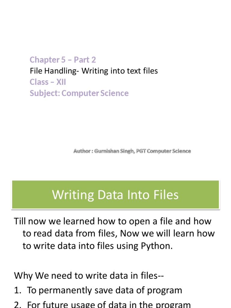 Class Xii File Handling Writing Text Files Notes Pdf Computer File Directory Computing