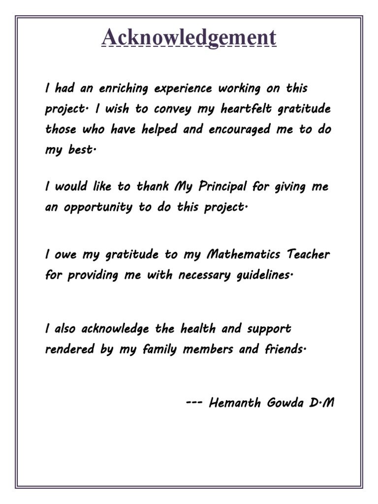 Math Acknowledgement | PDF