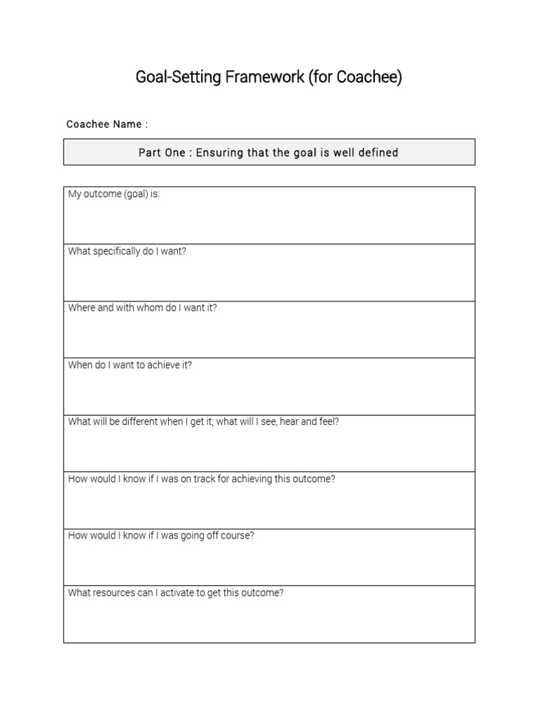 Goal-Setting Framework (For Coachee) | PDF