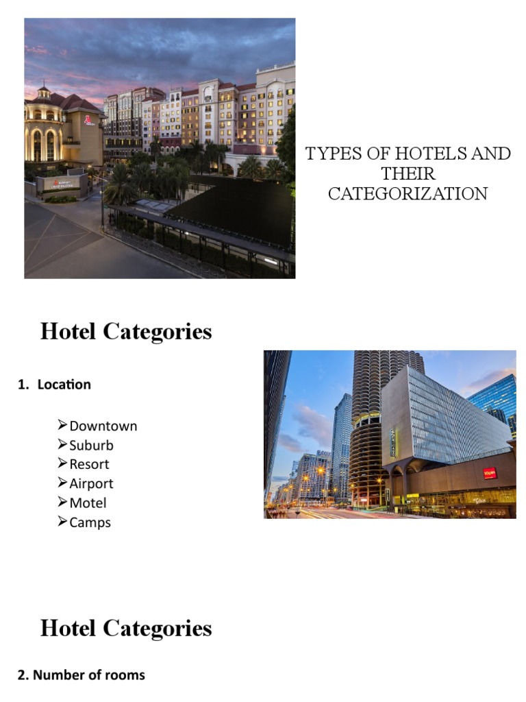 TYPES OF HOTELS AND THEIR CATEGORIZATION SC | PDF
