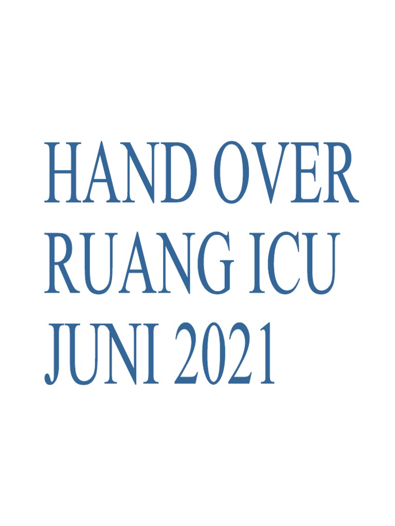 Cover Hand Over ICU | PDF