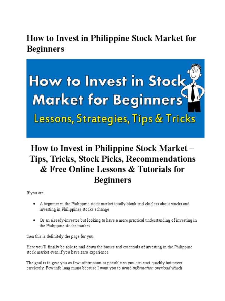 Philippine Stock Market Guide | PDF | Stocks | Banks