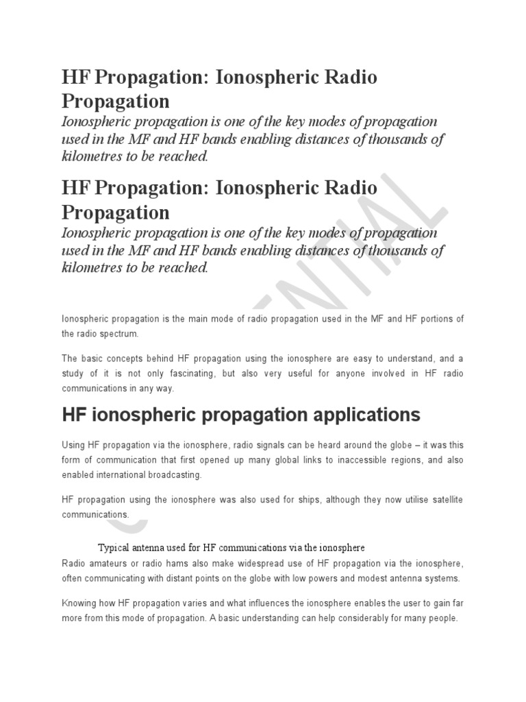 An In-Depth Guide to HF Propagation Via the Ionosphere | PDF | Radio ...