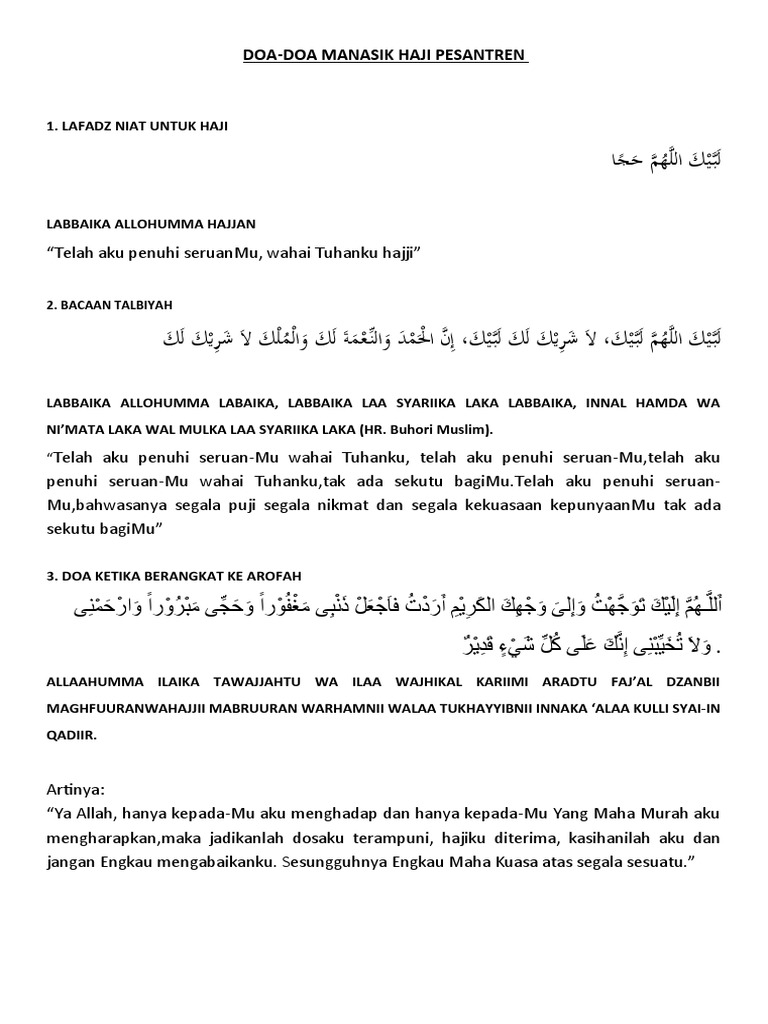 Doa-Doa Manasik Haji | PDF Doa-Doa Manasik Haji | PDF