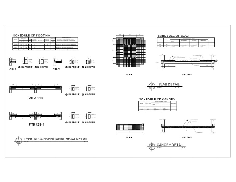 Schedule of Footing Schedule of Slab | PDF | Building Technology ...