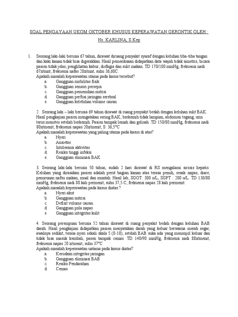 Masalah Keperawatan pada Pasien Gerontik | PDF