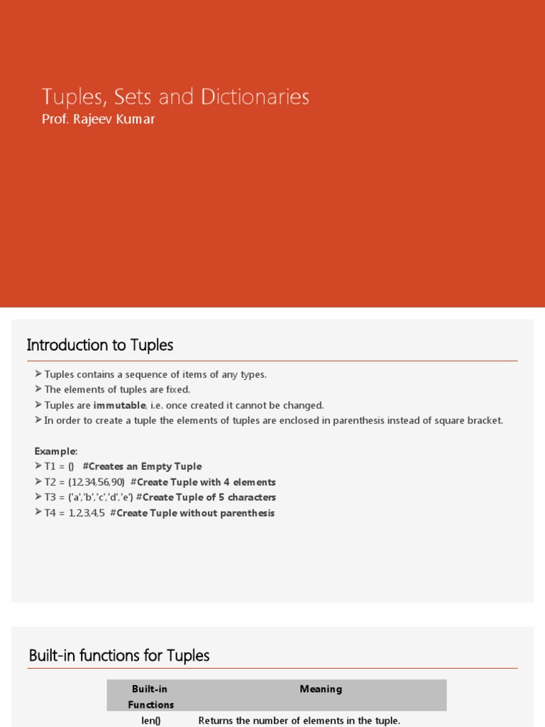 Session 7 Ch9 Tuples Sets And Dictionaries Pdf Parameter Computer Programming Bracket 2685
