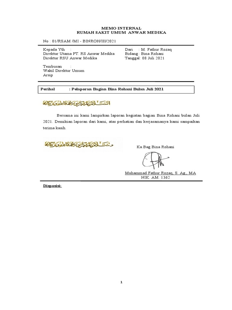 MEMO INTERNAL Juli 2021 | PDF