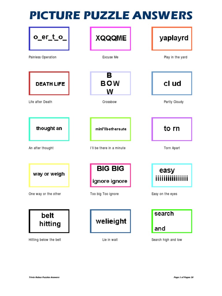 Rebus Puzzle | PDF | Nature | Leisure