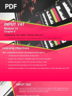 Chapter 9 Input Vat | PDF | Value Added Tax | Invoice