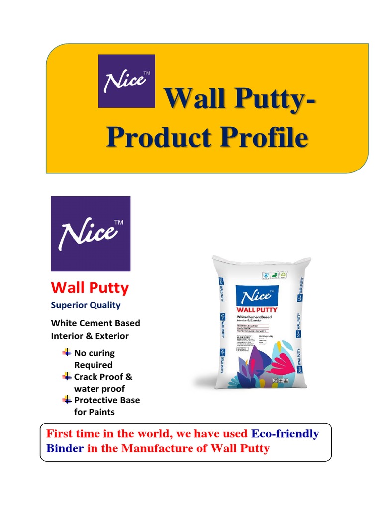 Wall Putty-Product Profile | PDF | Paint | Cement