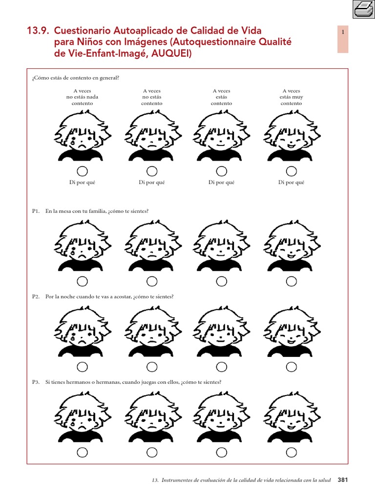 Self-administered Quality of Life Questionnaire for Children with ...