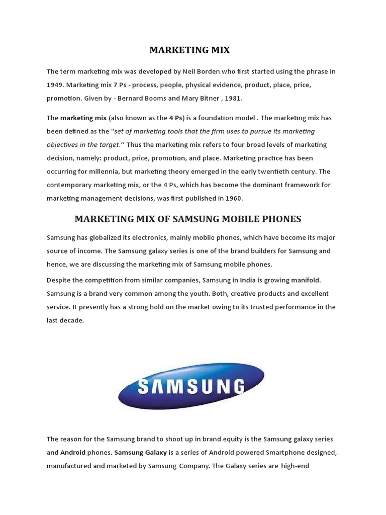 An Analysis of Samsung's Marketing Mix Focusing on Their Successful ...