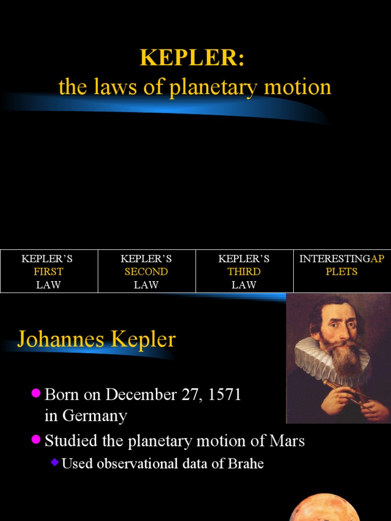 The Laws of Planetary Motion: Kepler | Descargar gratis PDF | Apsis | Orbit