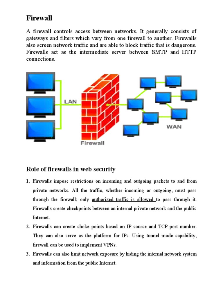 Firewall: Role of Firewalls in Web Security | PDF | Firewall (Computing ...