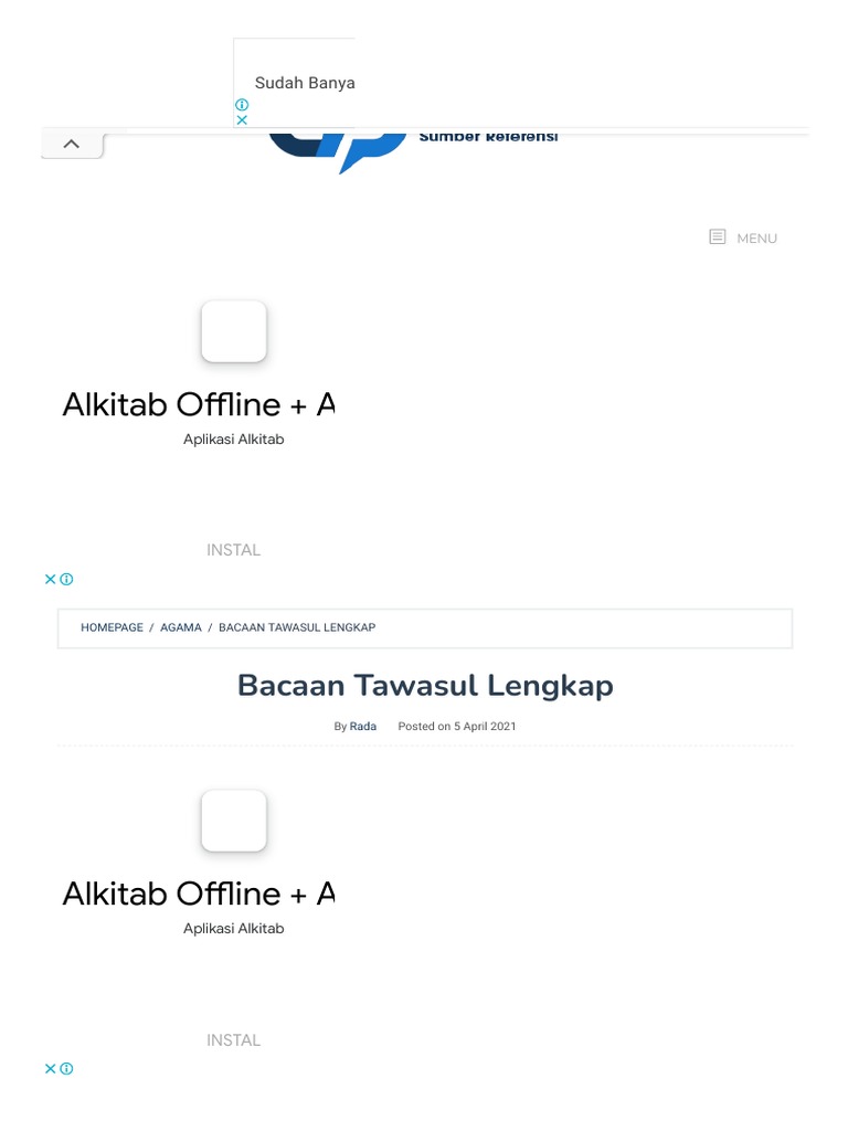 Bacaan Tawasul - Arab, Latin Dan Terjemahan Lengkap | PDF