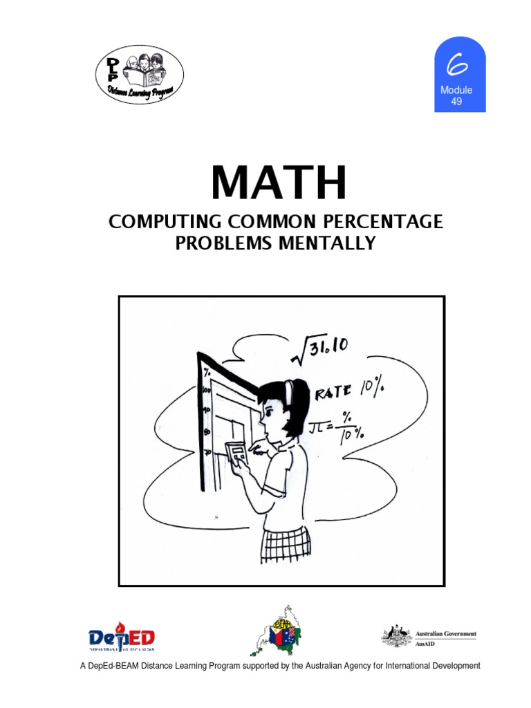 Math 6 DLP 49 - Computing Common Percentage Problems Mentally | PDF ...