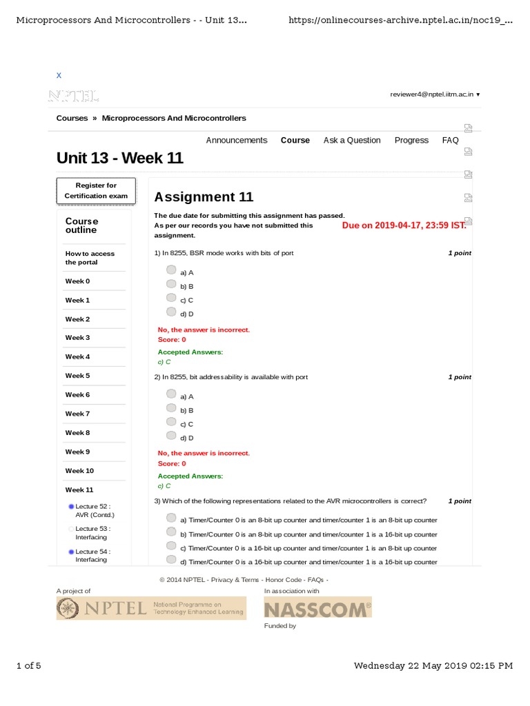 Unit 13 - Week 11: Assignment 11 | PDF | Microcontroller | Central ...