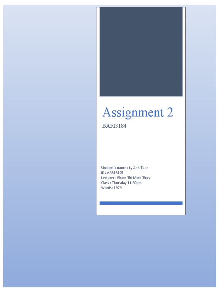 ASM2 BAFI3184 s3818425 LyAnhTuan-2 | PDF | Net Present Value | Internal ...