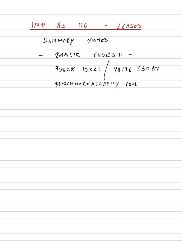 Ind As 116 - Summary Notes - Bhavik Chokshi | PDF