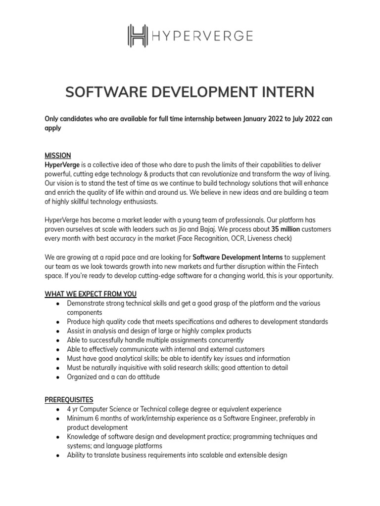 SDE Intern | PDF | Software Development | Software