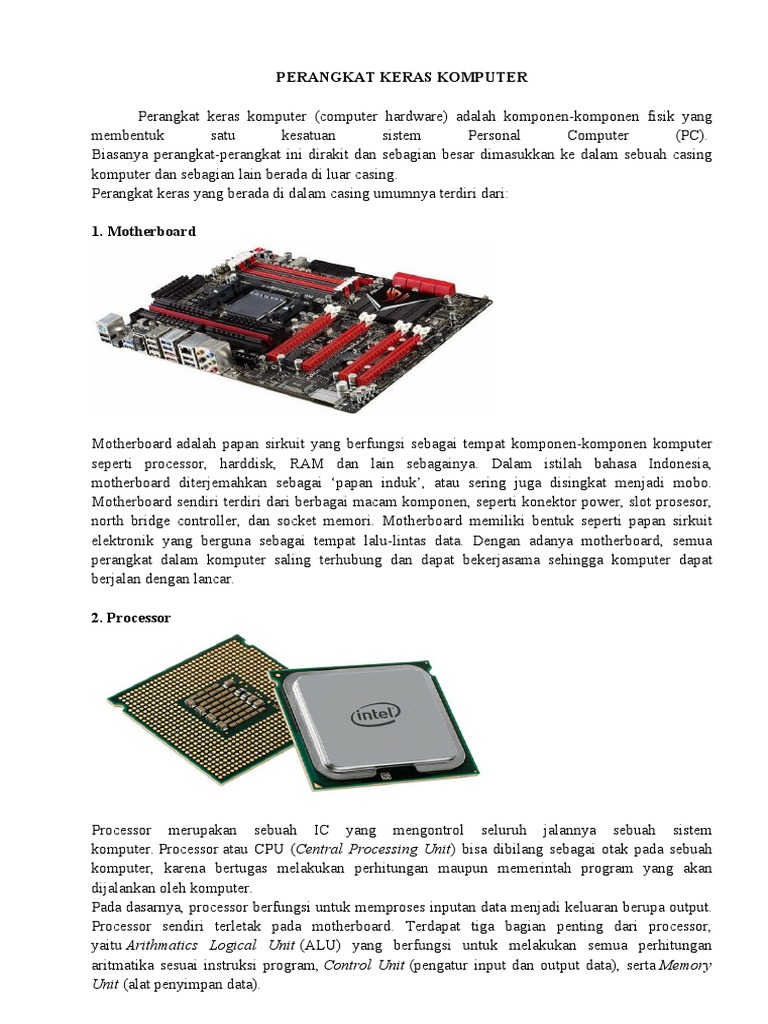 Kliping Perangkat Keras Komputer | PDF