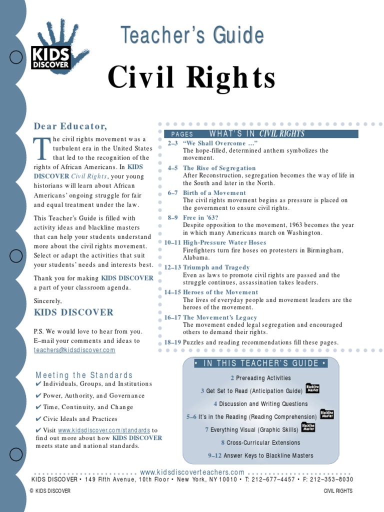 KIDS Discover - Civil-Rights - Lesson Plan | PDF | Rosa Parks | Jim ...