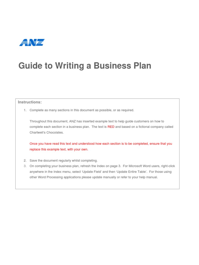 Guide To Writing A Business Plan: Instructions | PDF | Retail | Marketing