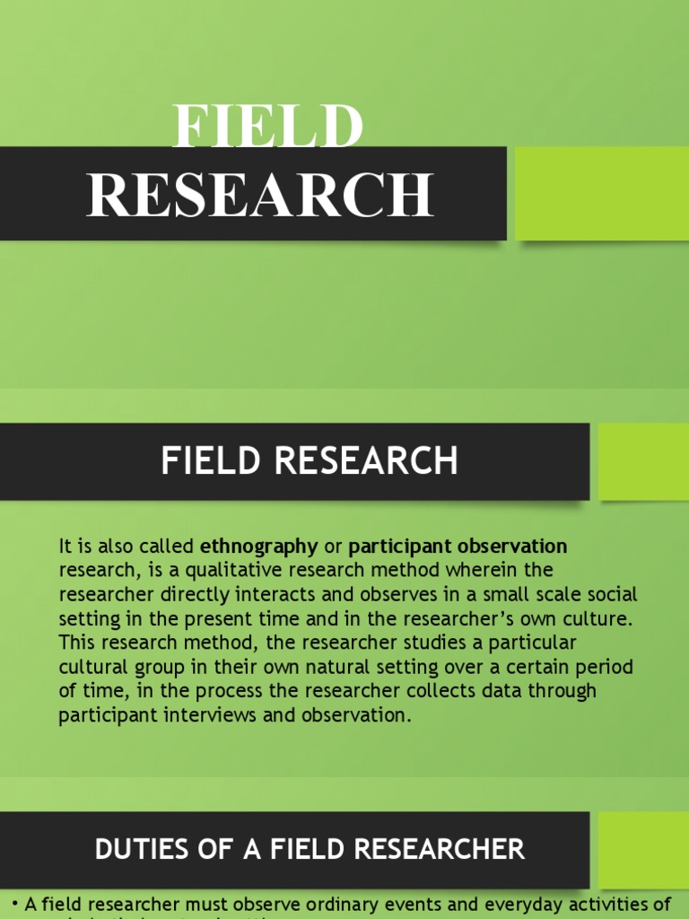 Guide to Conducting Effective Field Research: A Step-by-Step Overview ...