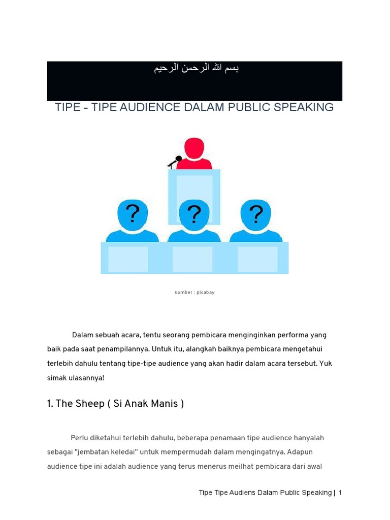 Tipe Tipe Audiens Dalam Public Speaking | PDF | Karier & Perkembangan ...