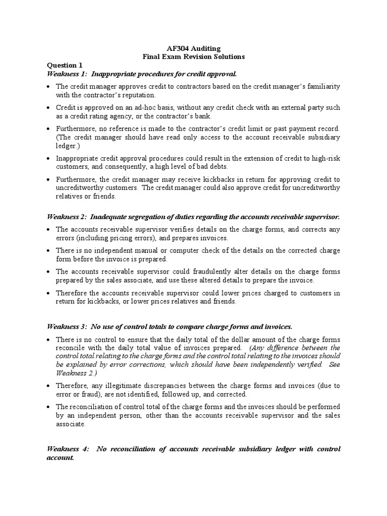 AF304 Final Exam Revision Answers | PDF | Bookkeeping | Cheque