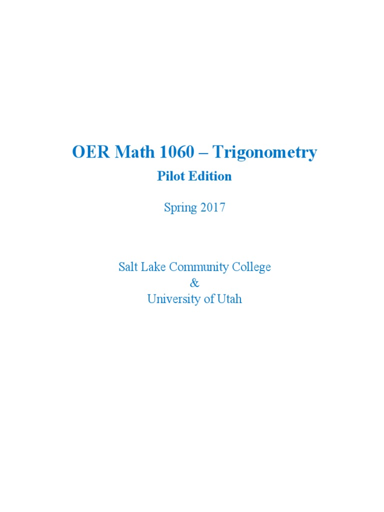 Oer Trigonometry | PDF | Trigonometric Functions | Angle