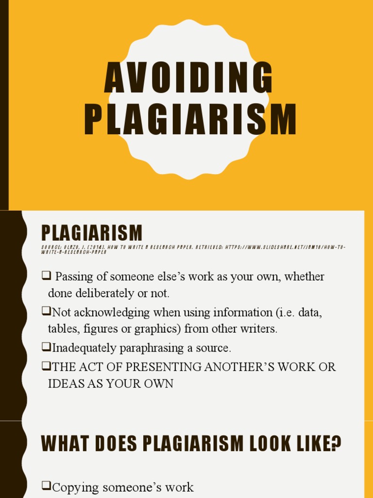 Avoiding Plagiarism | PDF | Plagiarism