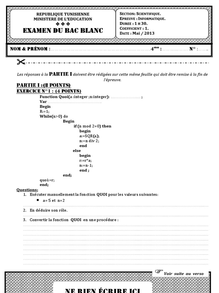 Bac-Blanc-Exemple - 14-1 | PDF | Informatique | Informatique