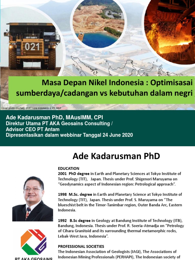 Masa Depan Nikel Indonesia: Sumberdaya dan Kebutuhan | PDF | Geology ...