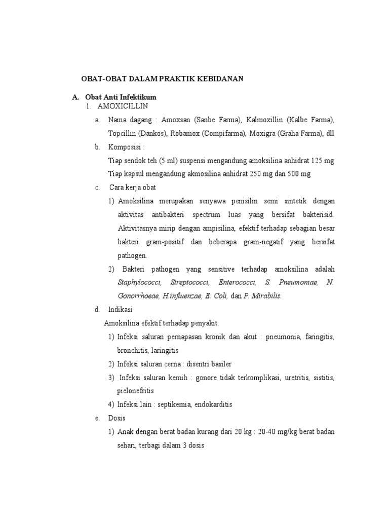 Obat Obatan Yang Ada Yang Digunakan Dalam Praktik Kebidanan | PDF