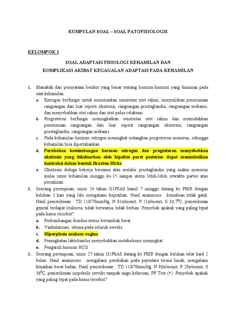 Kumpulan Soal Patofisiologi | PDF