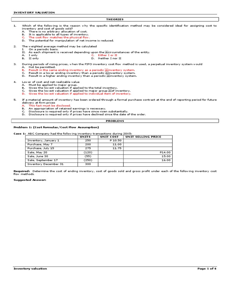 Inventory Valuation Examples | PDF | Cost Of Goods Sold | Inventory